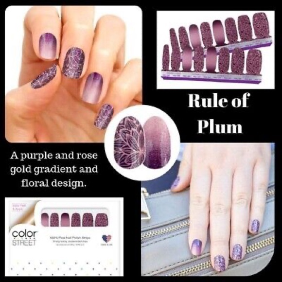 Color Street | Makeup | Color Street Rule Of Plum Purple Ombr Floral ...